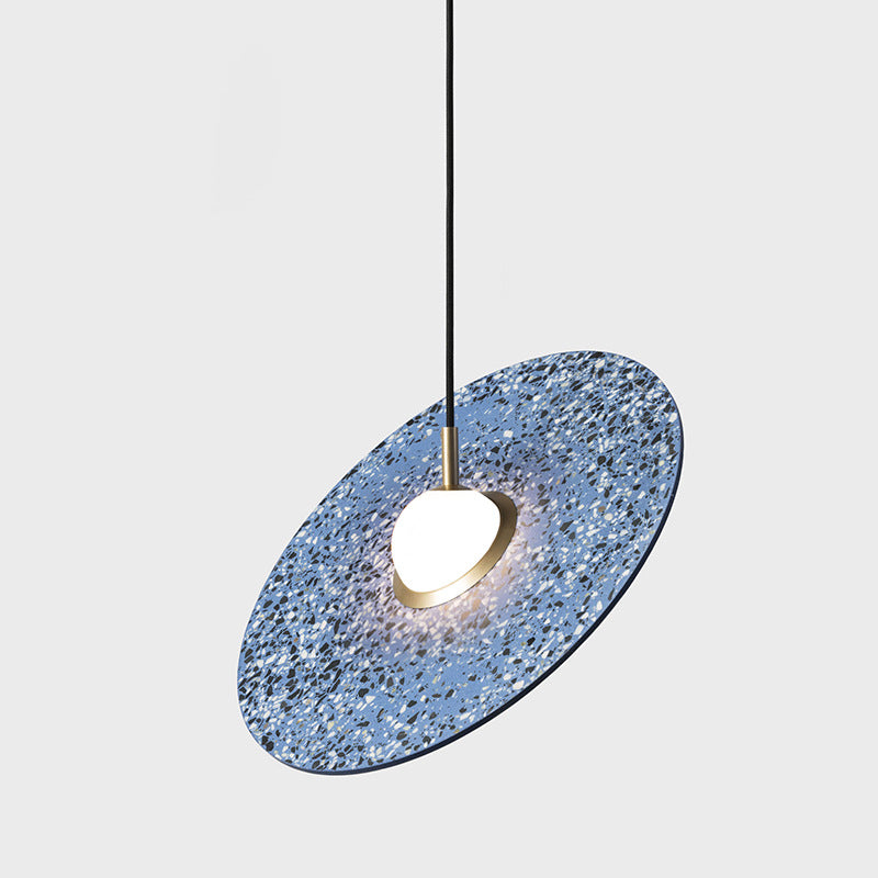 Terrazzo Disc Suspension Lighting Minimalism Single-Bulb Ceiling Penda