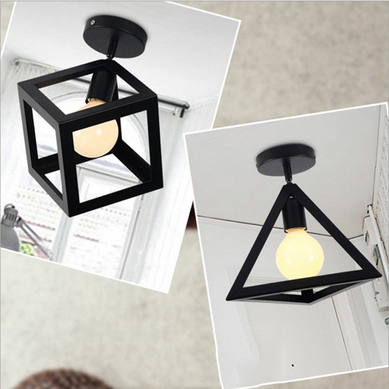 Retro Industrial Style Ceiling Light Lighting Fixture with Wrought Iro