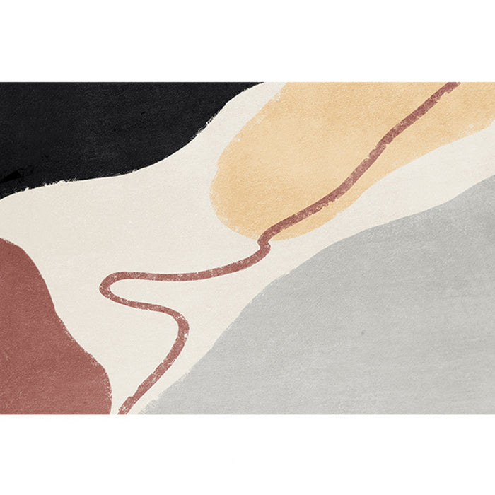 Nordic Color Block Rug Polyester Indoor Carpet Non-Slip Backing Area R