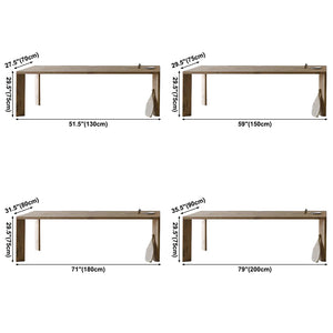 Contemporary Dining Table Solid Wood Table with 4 Legs for Dining Room