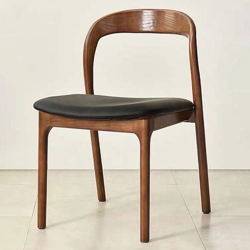 Farmhouse Style Wood Dining Side Chair Solid Back Armless Chair for Ho