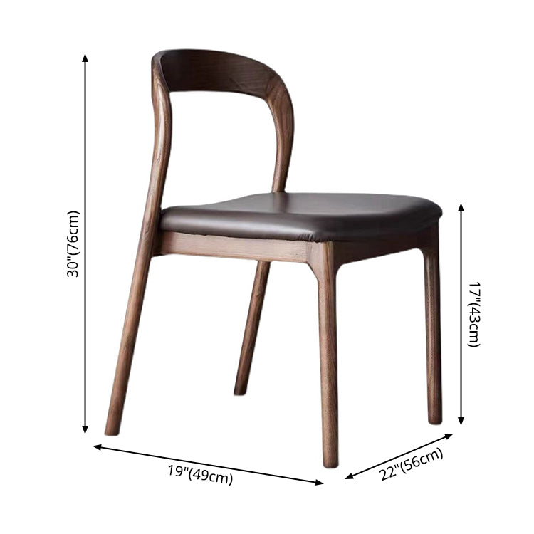Farmhouse Style Wood Dining Side Chair Solid Back Armless Chair for Ho