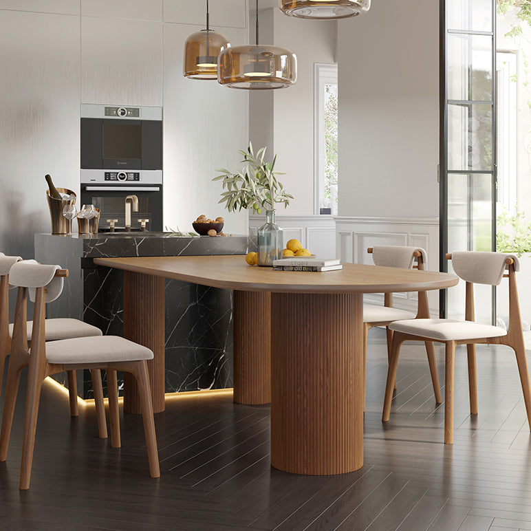 Modern Solid Wood Irregular Shape Dining Table Kitchen Dining Table wi