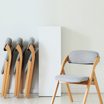 Home Scandinavian Side Chair Upholstered Open Back Wood Folding Dining