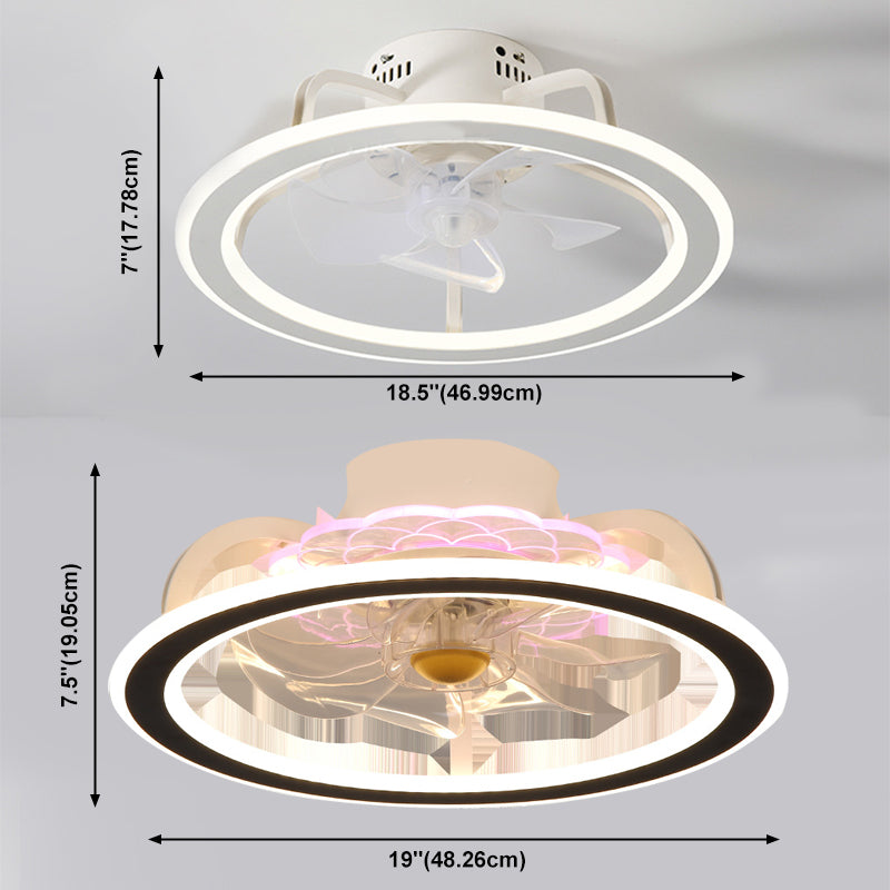 Hoop Shaped Dining Room Fan Lighting Acrylic LED Minimalist Semi Flush