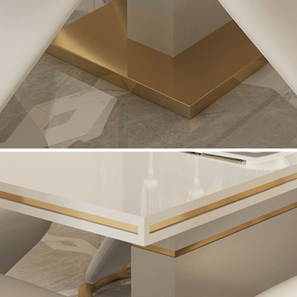 Metal Traditional Luxury Rectangle Dining Table Sintered Stone Table f