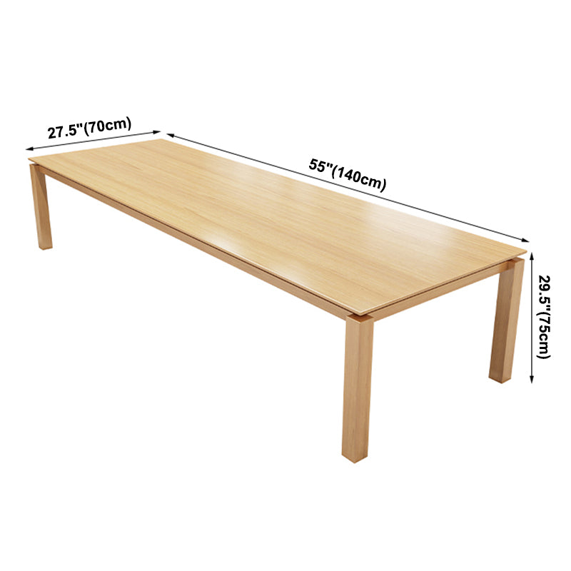 Rectangle Wood Color Dining Table Solid Wood Table Minimalist with 4 L