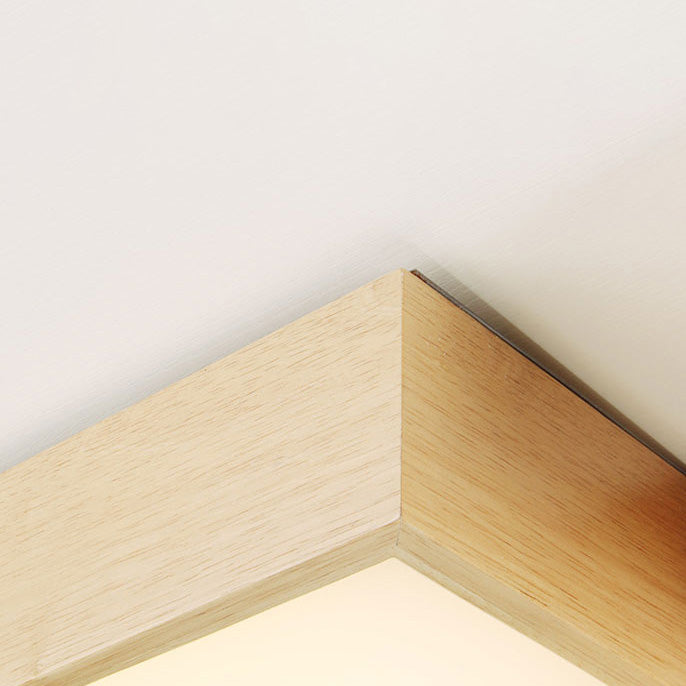 Wooden Flush Mount Ceiling Lighting Fixture Modern Multi-head LED Ceil