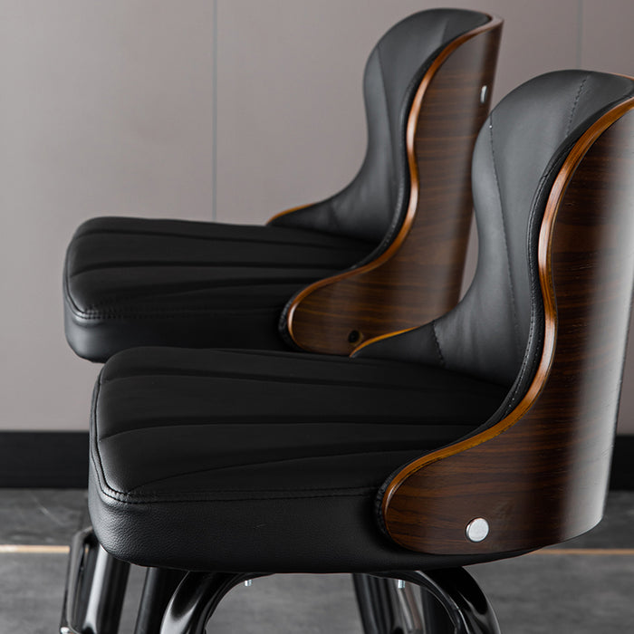 Arm Less Modern Bar Stool Footrest Leather Coffee Shop Bucket Counter