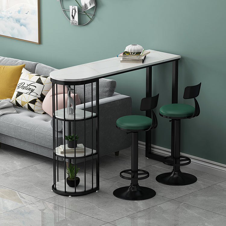 Modern Black and White Bistro Bar Desk Storage Kitchen Bistro Bar Tabl
