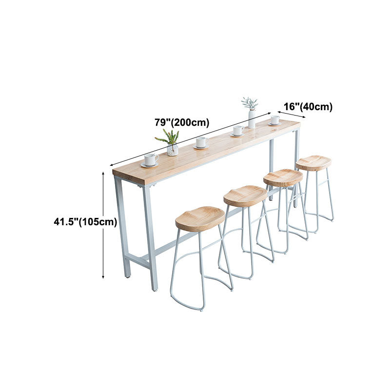 Industrial Bar Table 42-inch Height Original Wood Top Metal Base Bistr