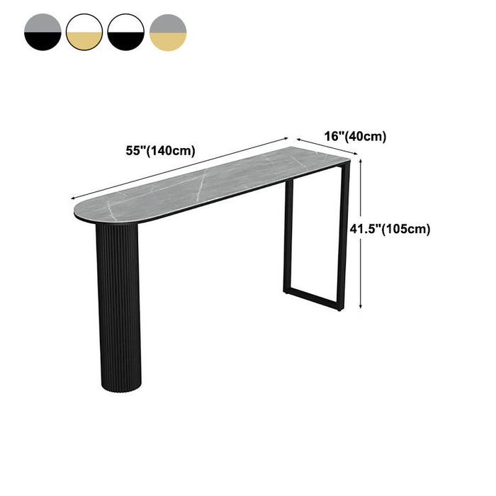 Industrial Style 42-inch Height Bar Table Stone Top Pub Table for Dini