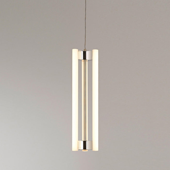 Minimalist Tubular Pendant Lamp Metal Dining Room LED Drop Light in Si