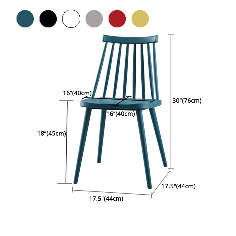 Scandinavian Plastic Kitchen Room Chair Slat Back Side Chair