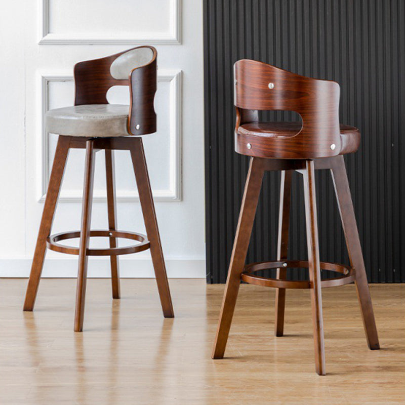 Contemporary Style Low Back Barstools with Cushion Upholstered Bar Sto