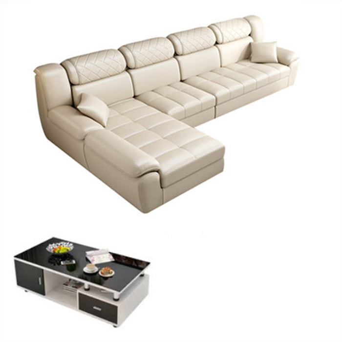 Contemporary Left Hand Facing Sectional 4-Seater Sofa with Pillow Back