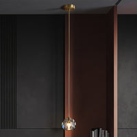 Modern Style Crystal Pendant Light Geometric Hanging Pendant for Bedro