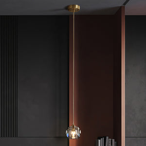 Modern Style Crystal Pendant Light Geometric Hanging Pendant for Bedro