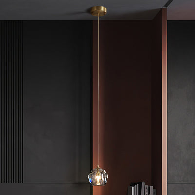 Modern Style Crystal Pendant Light Geometric Hanging Pendant for Bedro