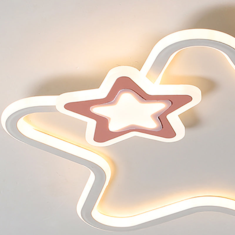 Star Shape LED Flush Mounted Ceiling Lights Simplicity Lighting Fixtur