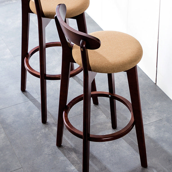 Scandinavian Dessert Shop Beech Stool Matte Finish Upholstered Bar Sto