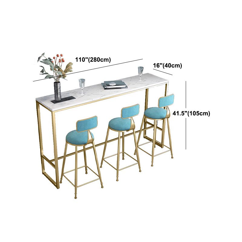 Marble Indoor Trestle Hall/Pub Table Contemporary Bistro Bar Table in