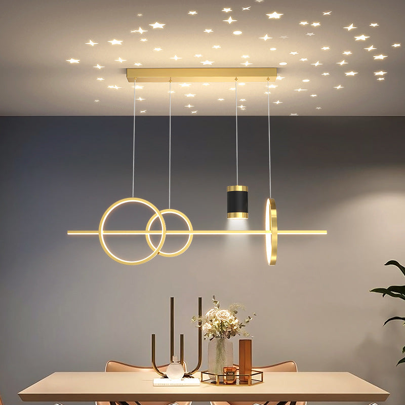 Modern Cylinder Island Lighting Metal 5 Light Island Lighting Fixture