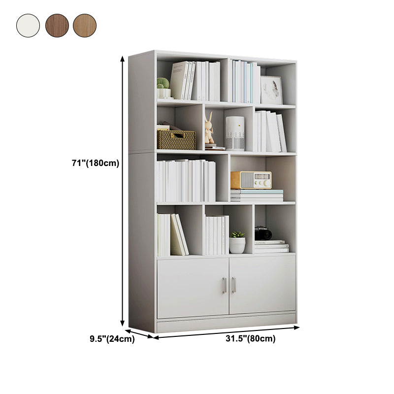 Modern Style Bookshelf Engineer Wood Closed Back Bookcase for Home Off