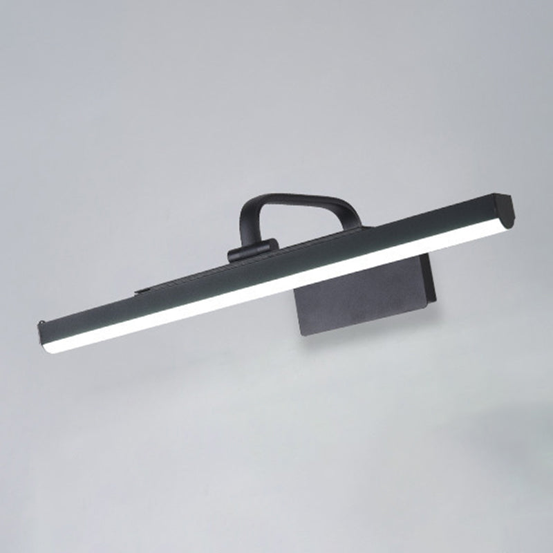 Linear Shape Metal Mirror Wall Lighting Modern 1 Light Mirror Wall Mou