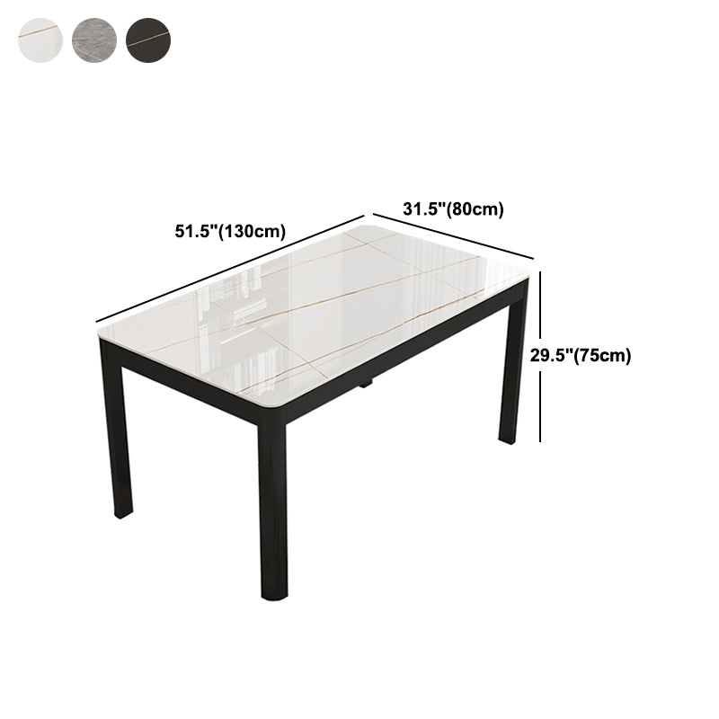 Modern Black in Glass Counter Table Rectangle Dining Table for Kitchen