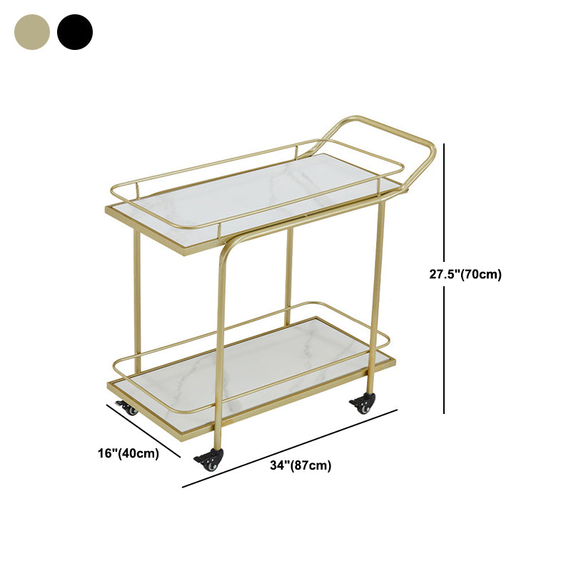 27.55" High Rolling Contemporary Prep Table Stone Prep Table for Resta