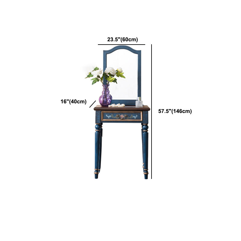 Victorian Makeup Vanity Table with Drawers and Stool for Bedroom