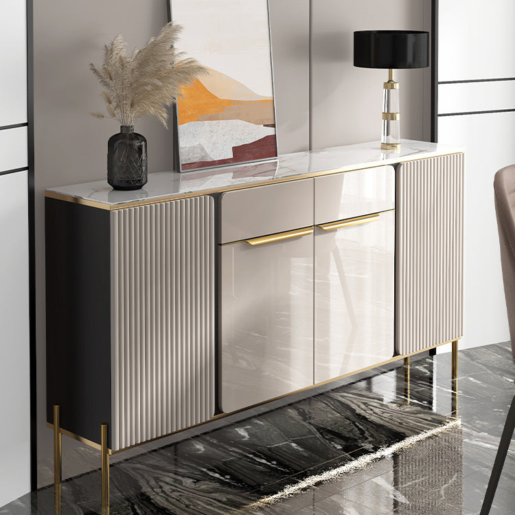 Wood Living Room Sideboard Cabinet Glam Buffet Server Cabinet with Sto