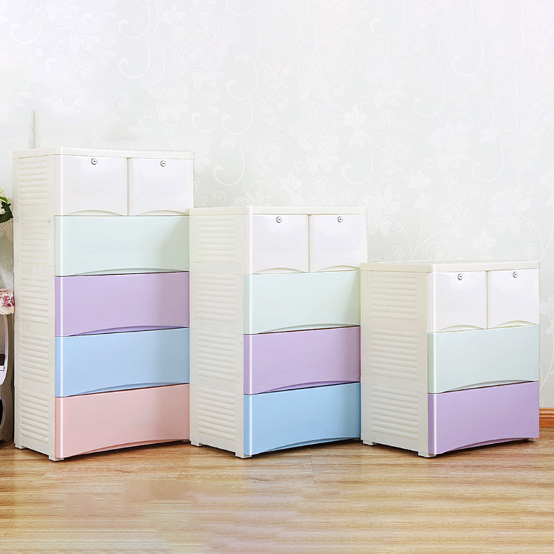 Contemporary Lingerie Chest Plastic Storage Chest with Drawers for Bed