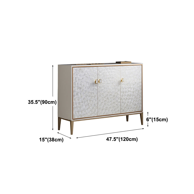 Glam Living Room Dining Buffet Engineered Wood and Metal Cabinets Side