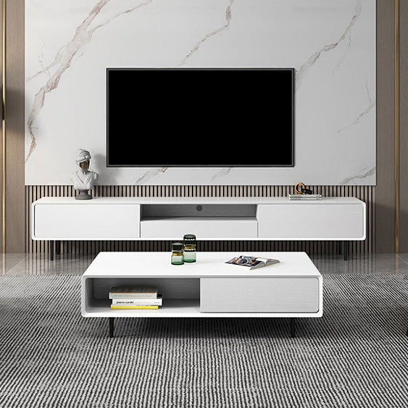 Nordic Light Luxury White TV Cabinet Modern Living Room Wooden TV Cabi