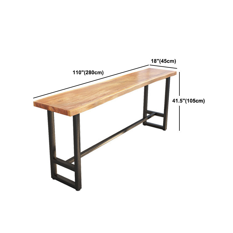 Modern Trestle Bar Height Pub Table Solid Wood Natural Bar/Dinette Tab