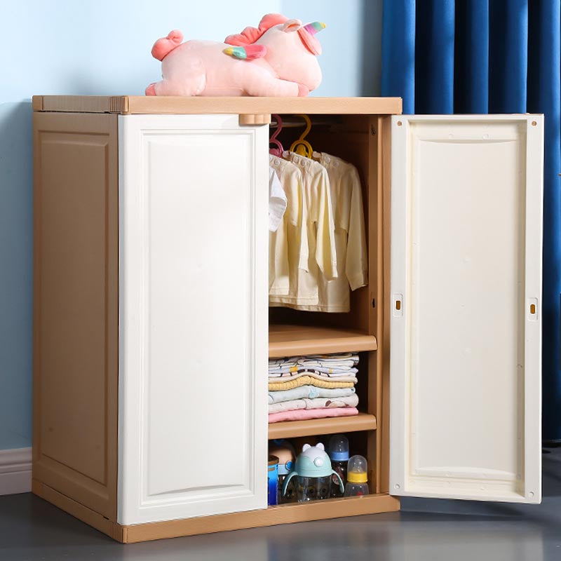 Plastic Matte Finish Storage Cabinet for Bedroom Contemporary Hinged D
