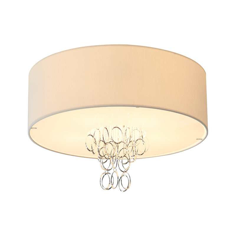Fabric Round Flush Mount Light Modern Multi Lights Flush Mounted Light