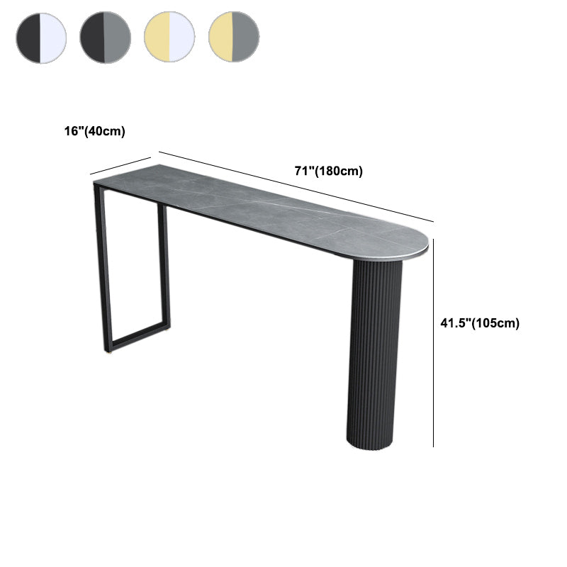 Free Form Double Pedestal Bar Table Stone Top Bar Height Table for Liv