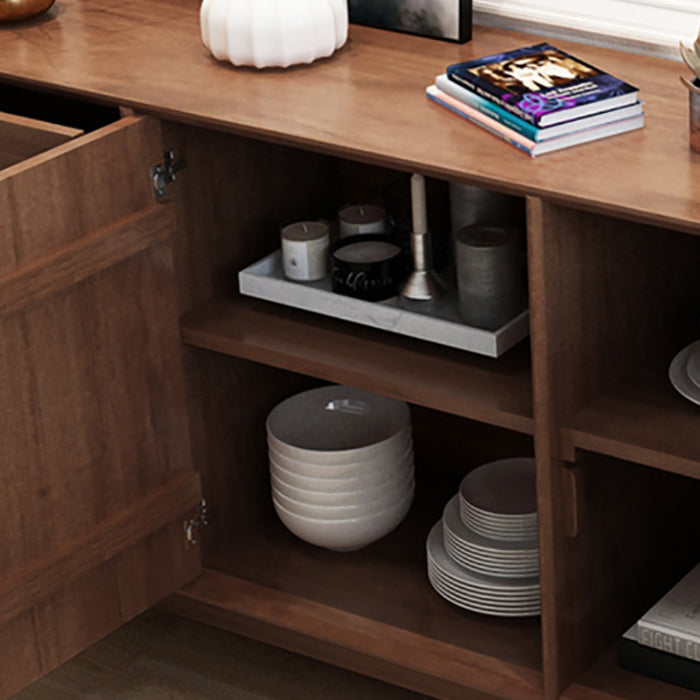 Modern Cabinets Sideboard Buffet Dark Walnut Buffet Table with 6-Drawe