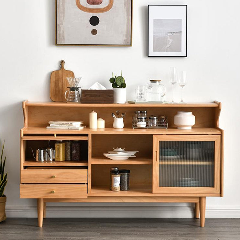 Modern Sideboard Buffet Cabinets Sliding Door Buffet Table with 2-Draw