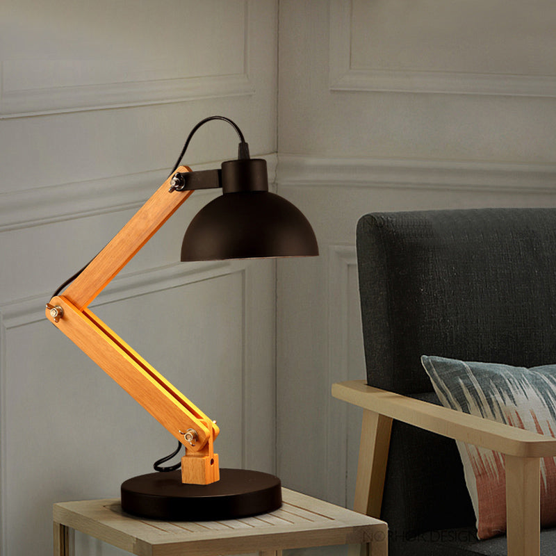 Domed Study Room Reading Light Loft Style Metal 1 Light Black/White Ad