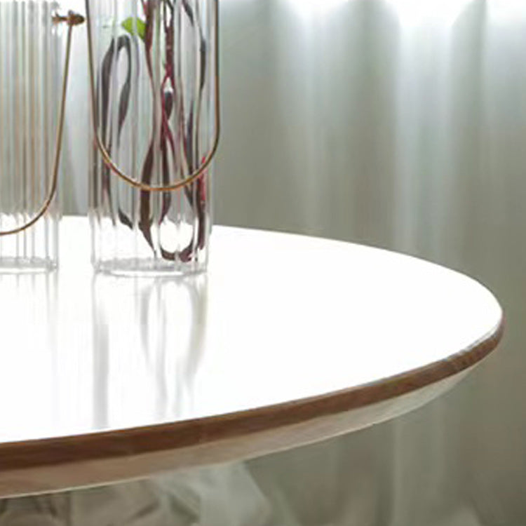 Solid Wood Oval Meeting Table Modern Office Working Desk with Wooden L