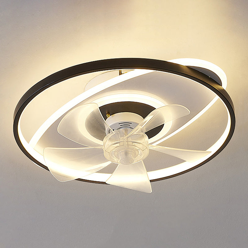 Nordic Style Ceiling Fan Lamp Colorful Ellipse Shape Ceiling Fan Light