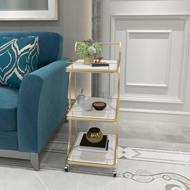 Contemporary Prep Table Rolling Rectangle Metal Prep Table for Kitchen