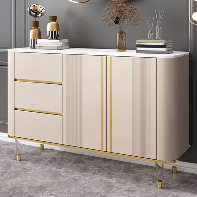 Glam Sideboard Buffet 3 Drawers and 2 Doors Adjustable Shelving Buffet