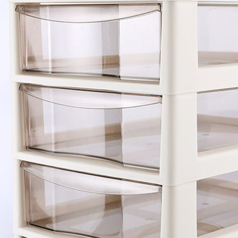 Modern Plastic File Cabinet Multi-Drawers Acrylic File Cabinet with Wh