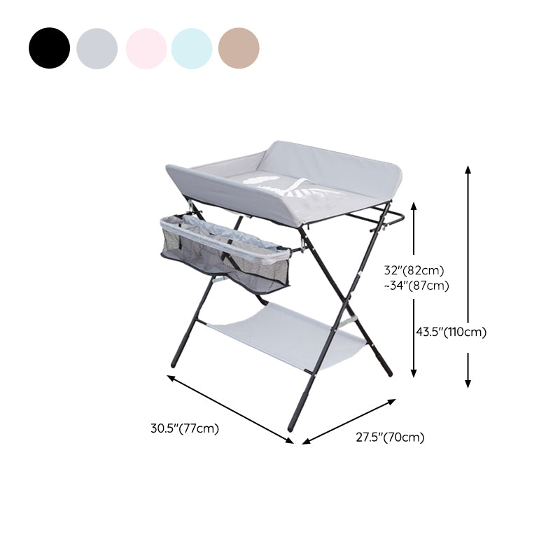 Folding Changing Table Flat Top Changing Table with Safety Rails and S