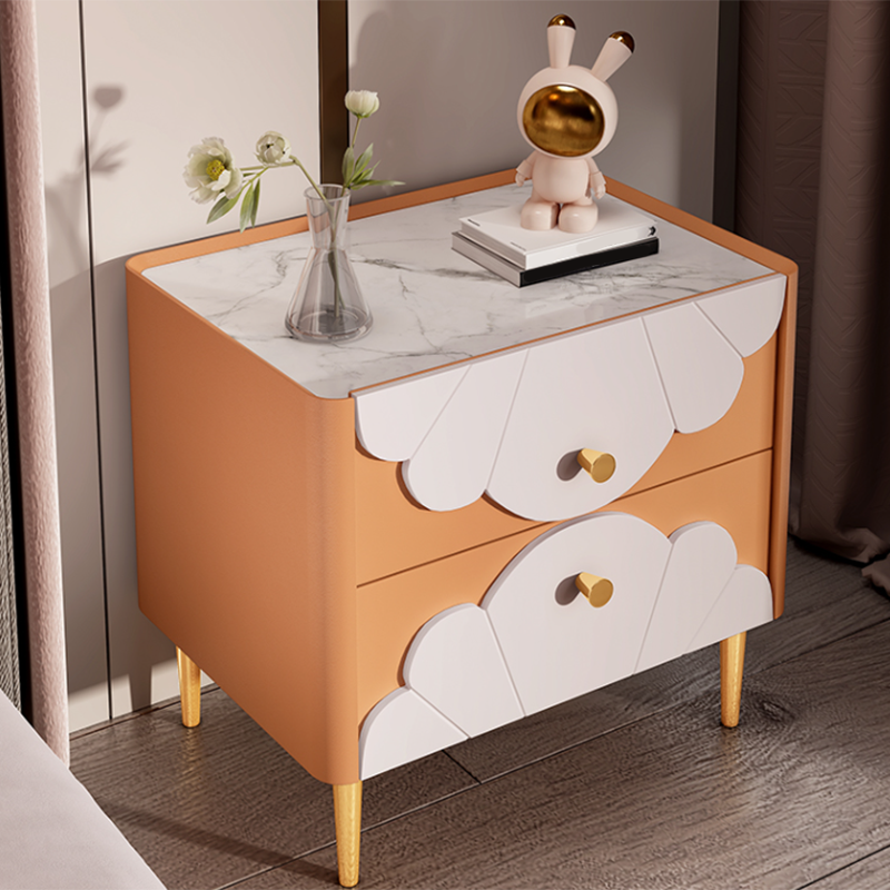 Solid Wood Kids Bedside Table with Drawers Flat Top Neutral Nursery Ni